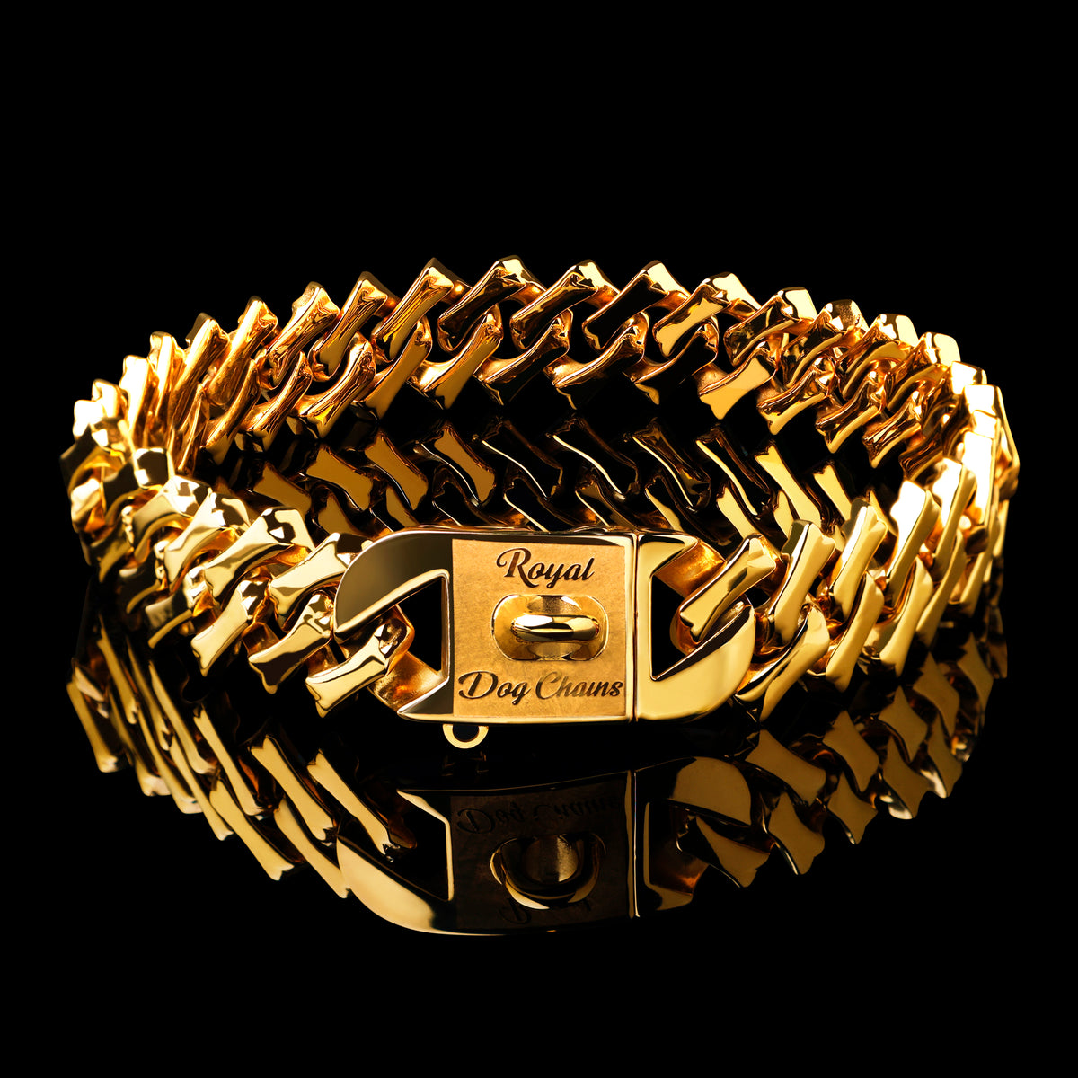 Gold Bone Link Collar - Royal Dog Chains